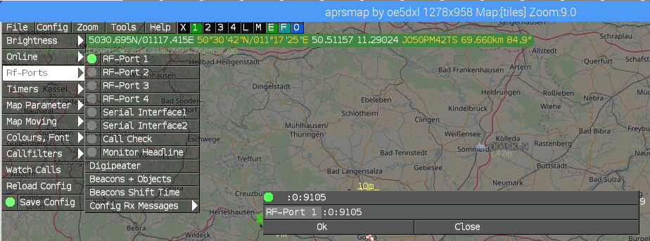 APRS Empfang mit RaspberryPi, SDR Stick und den dxlAPRS Tools in der Grafischen Oberfläche | DL1NUX